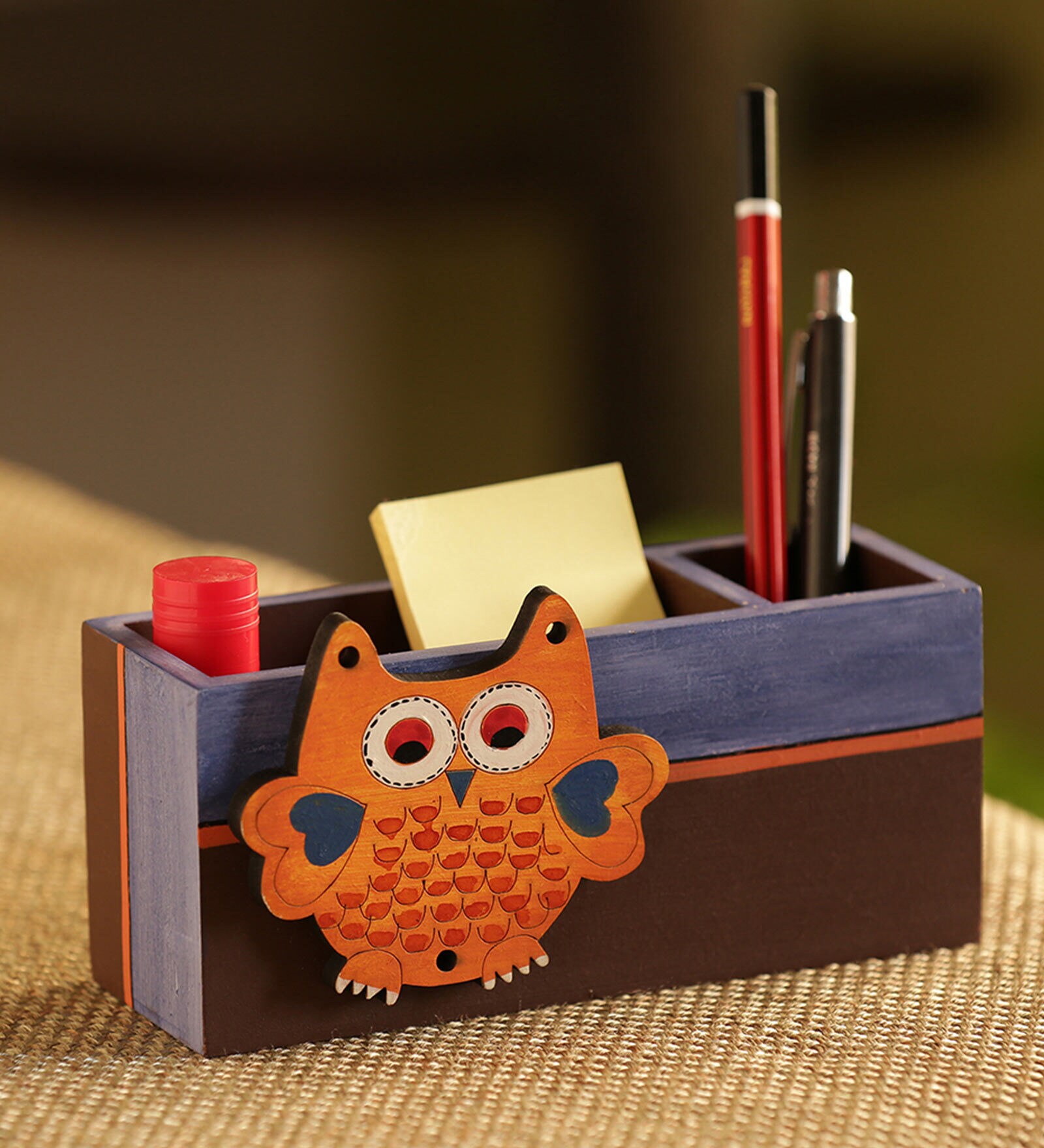 Buy Owl Motif Pine Wood Desk Organizer at 34% OFF by ExclusiveLane ...