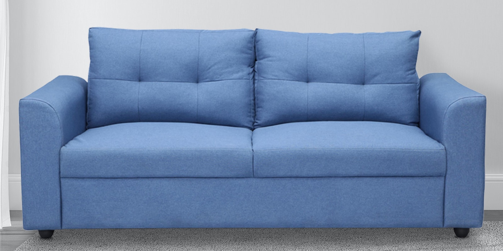 Buy Oxnard Fabric 3 Seater Sofa in Blue Colour at 27% OFF by Solace ...