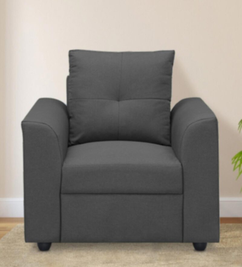 Buy Oxnard Fabric 1 Seater Sofa in Charcoal Grey Colour Online - Lawson ...