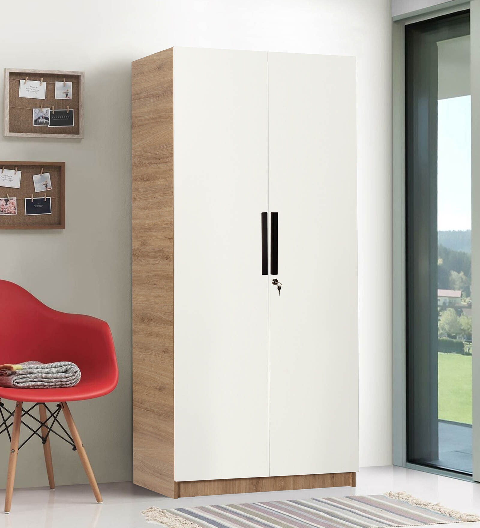 Buy Ozone Deluxe 2 Door Wardrobe in Milky Oak Finish at 30% OFF by ...