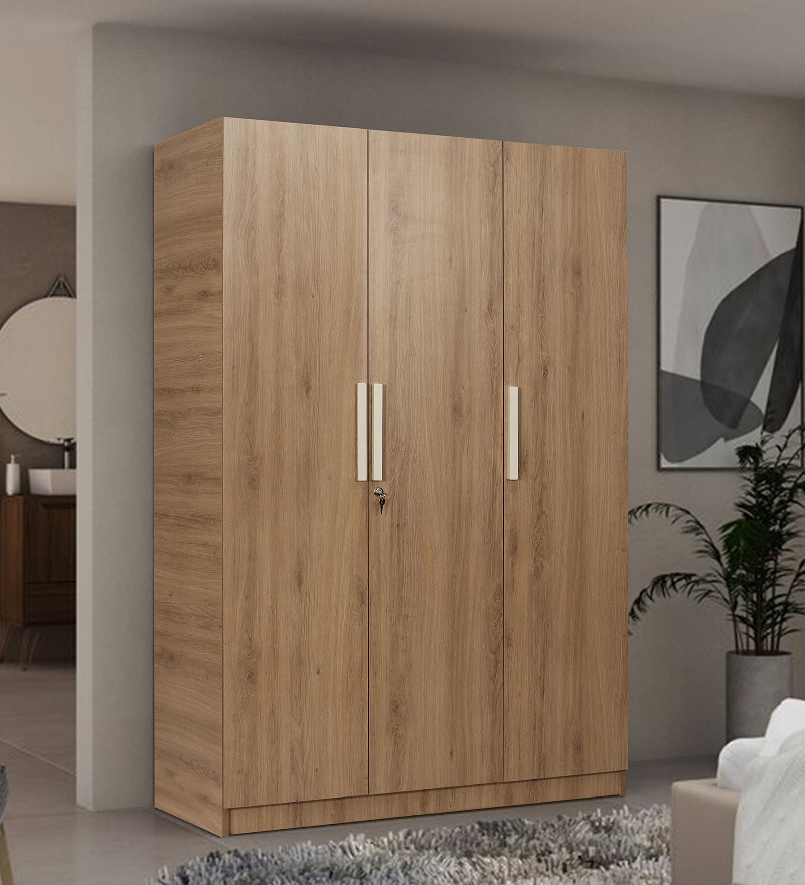 Buy Ozone 3 Door Wardrobe in Oak Finish at 30% OFF by Trevi Furniture ...