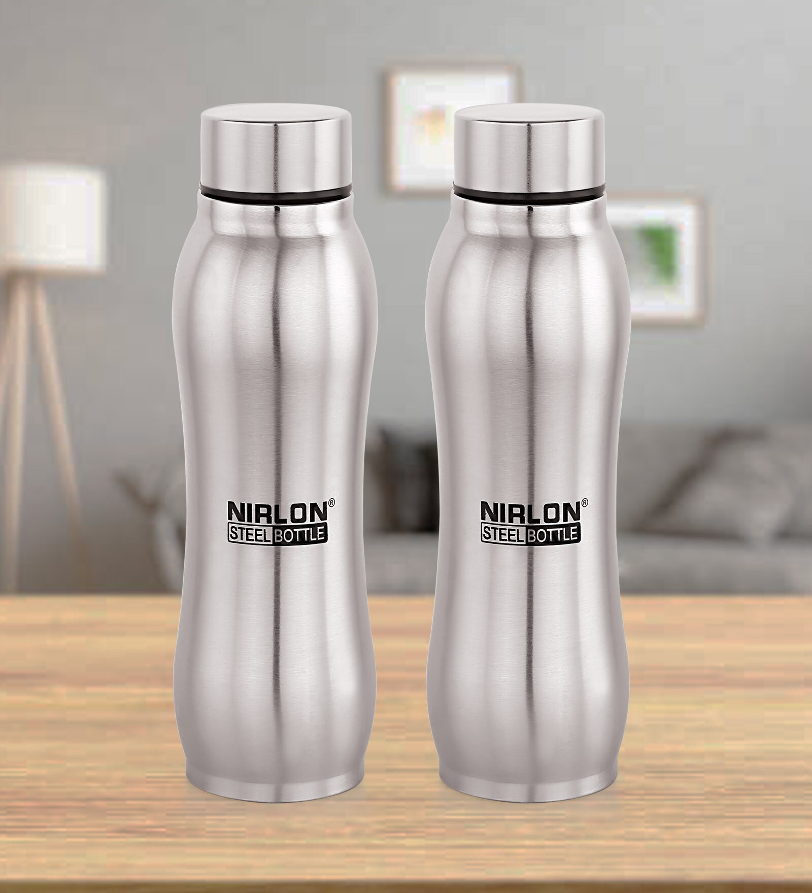 Buy Ozone Single Wall 750 ml Silver Stainless Steel (Set of 2) Water ...