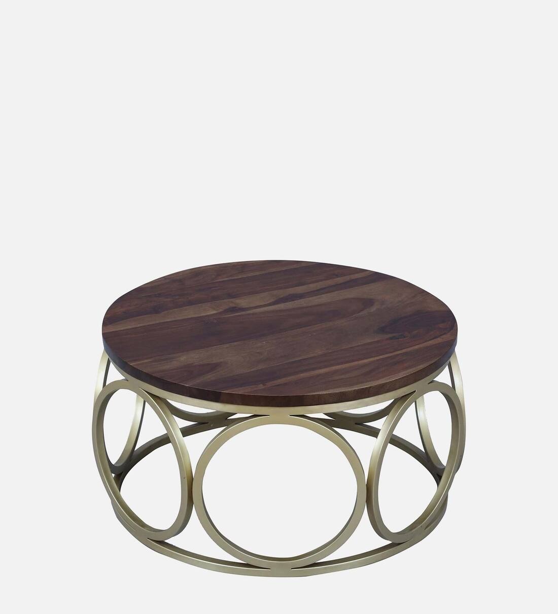 Buy Emerant Metal Coffee Table In Matte Gold Finish By Casacraft Online ...