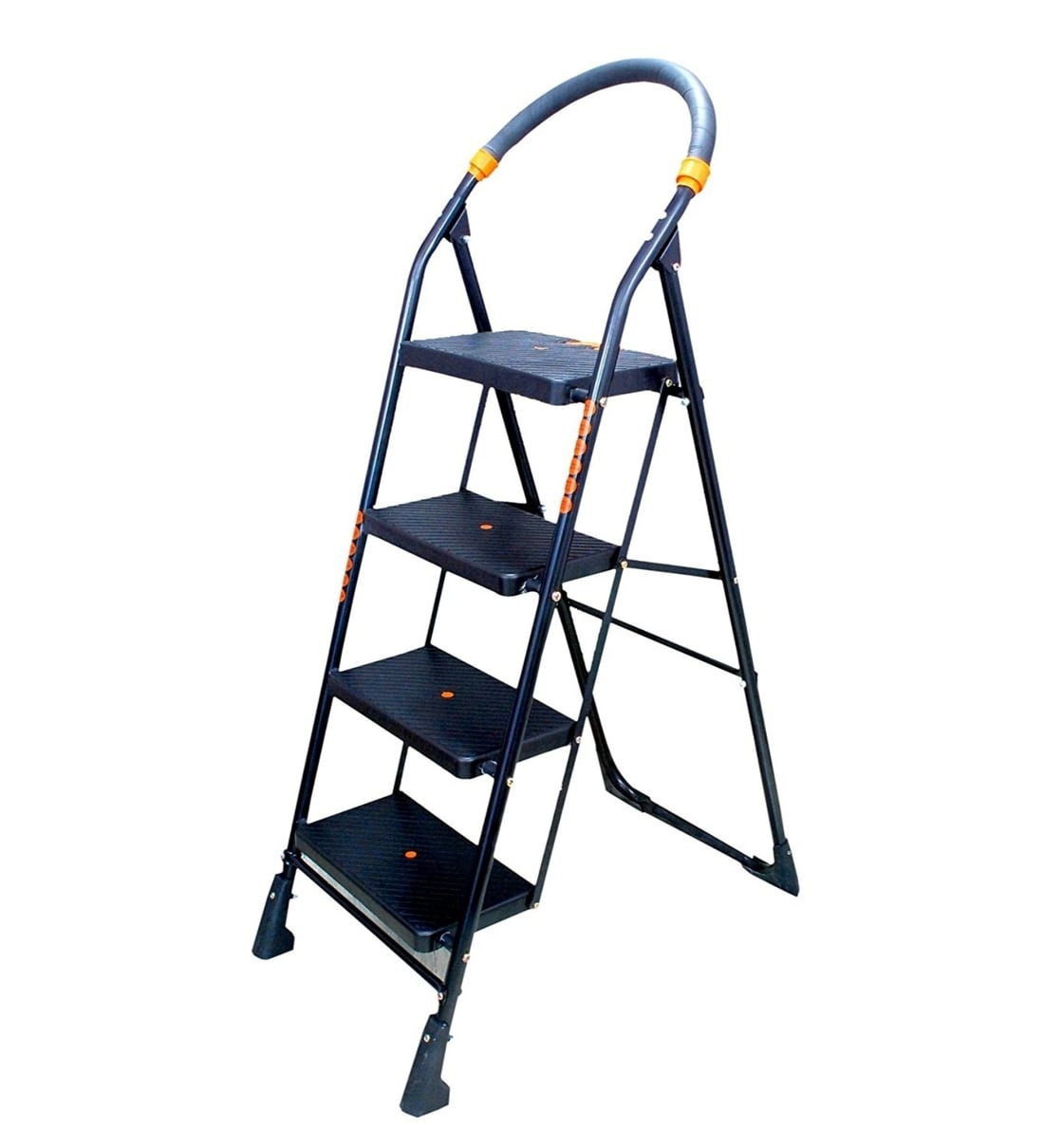 Buy Parasnath Black Heavy Folding Ladder With Wide Steps Milano 4 Steps ...