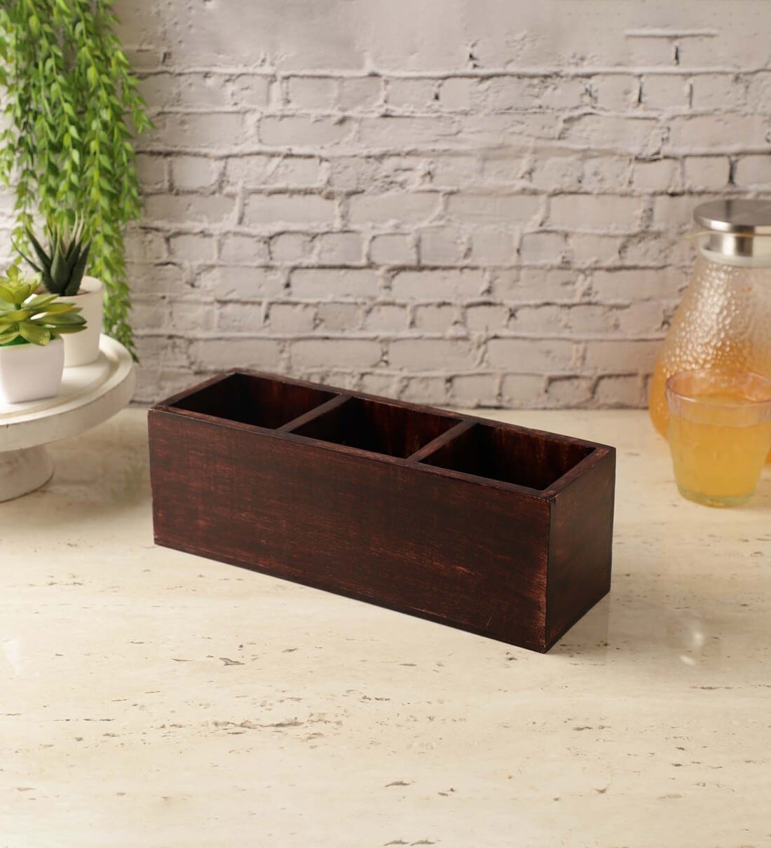 Buy Partitioned Brown MDF Cutlery Holder at 67% OFF by The Decor Mart ...