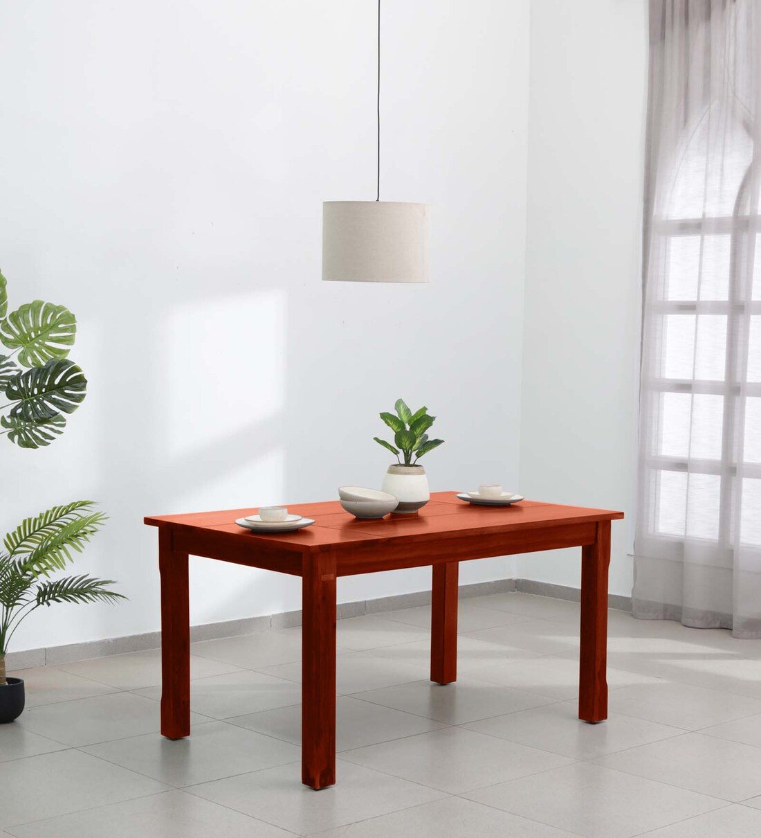 Buy Patron Sheesham Wood 6 Seater Dining Table In Honey Oak Finish at ...