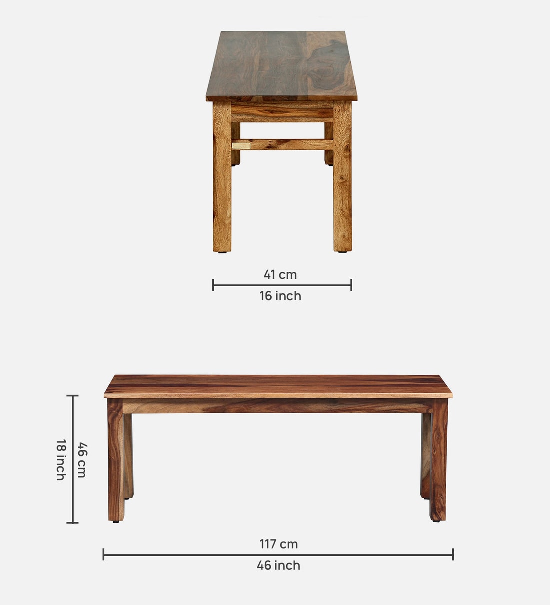 Buy Patron Sheesham Wood 6 Seater Dining Set In Rustic Teak Finish With ...