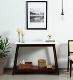 Buy Parker Solid Wood Console Table in Natural Teak Wood Finish by ...