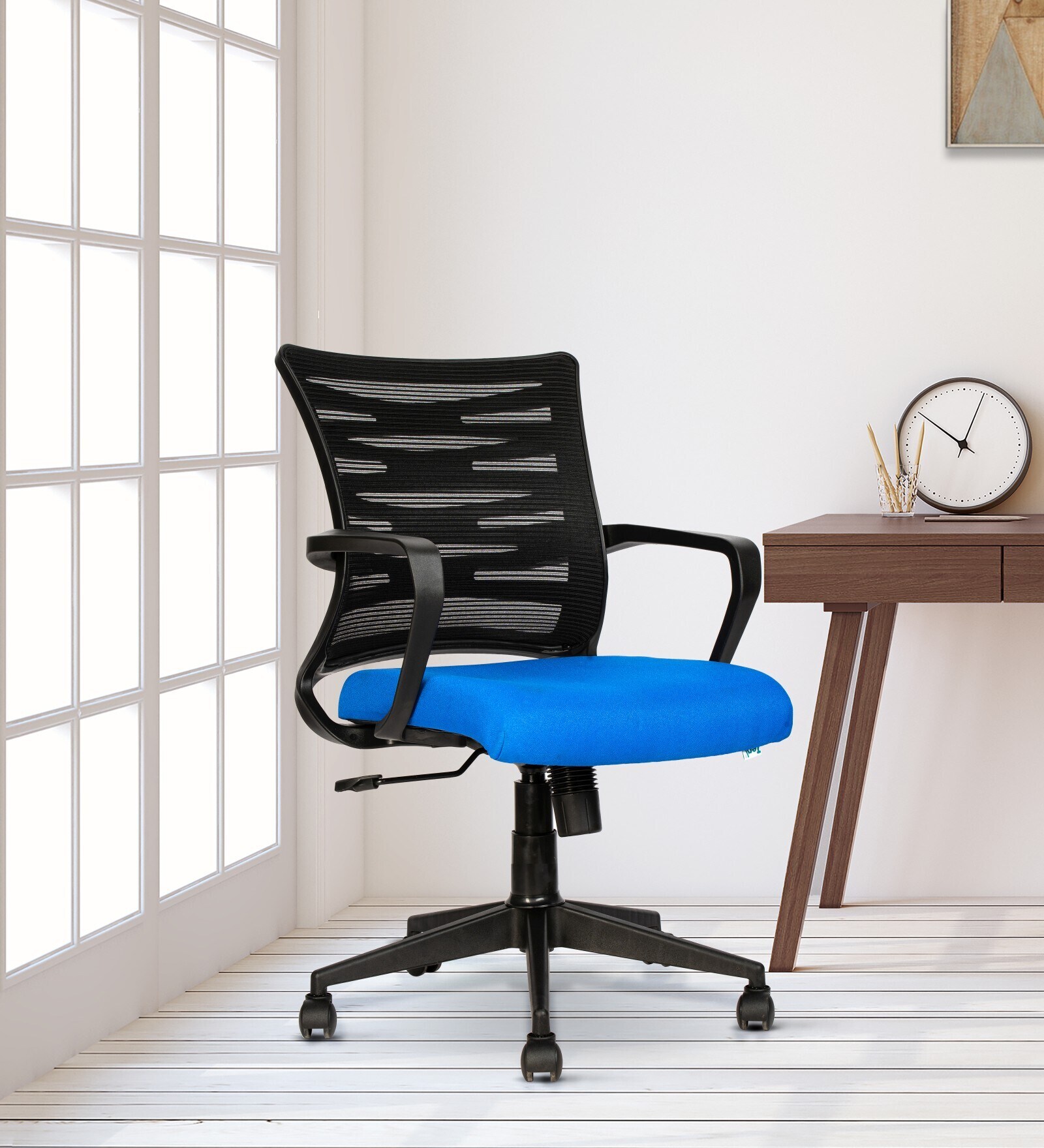 Buy Pablo Breathable Mesh Ergonomic Chairs in Black & Blue Colour at 36 ...