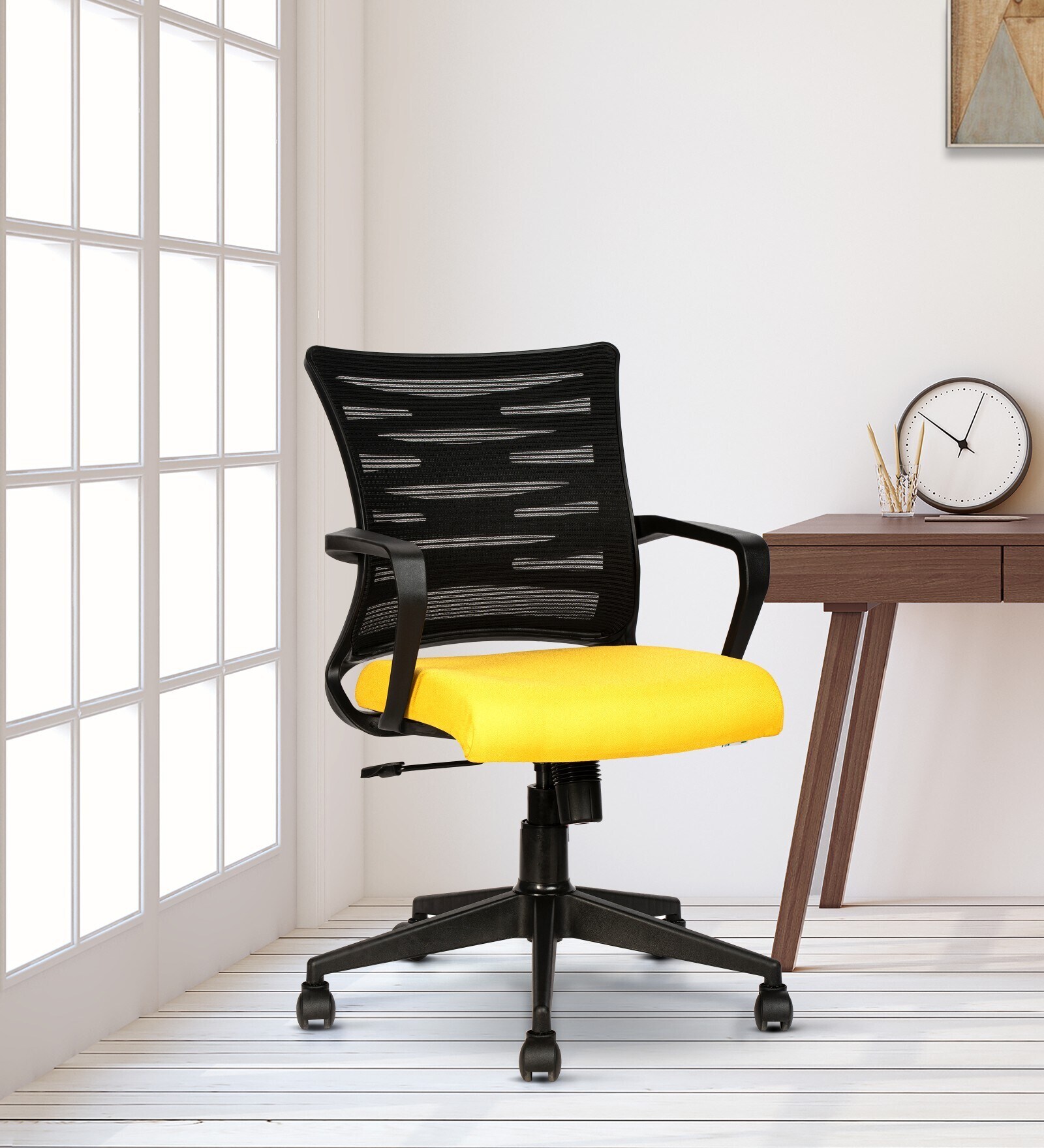 Buy Pablo Breathable Mesh Ergonomic Chairs in Black & Yellow Colour at ...