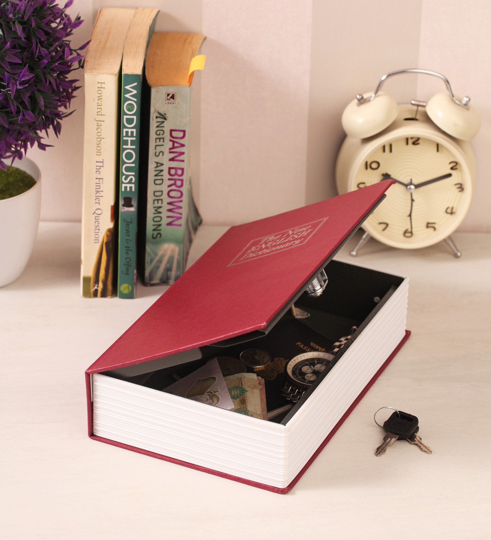 Buy Red Metal 10 x 6 x 2.5 Inch Dictionary Book Safe with Keys Online ...