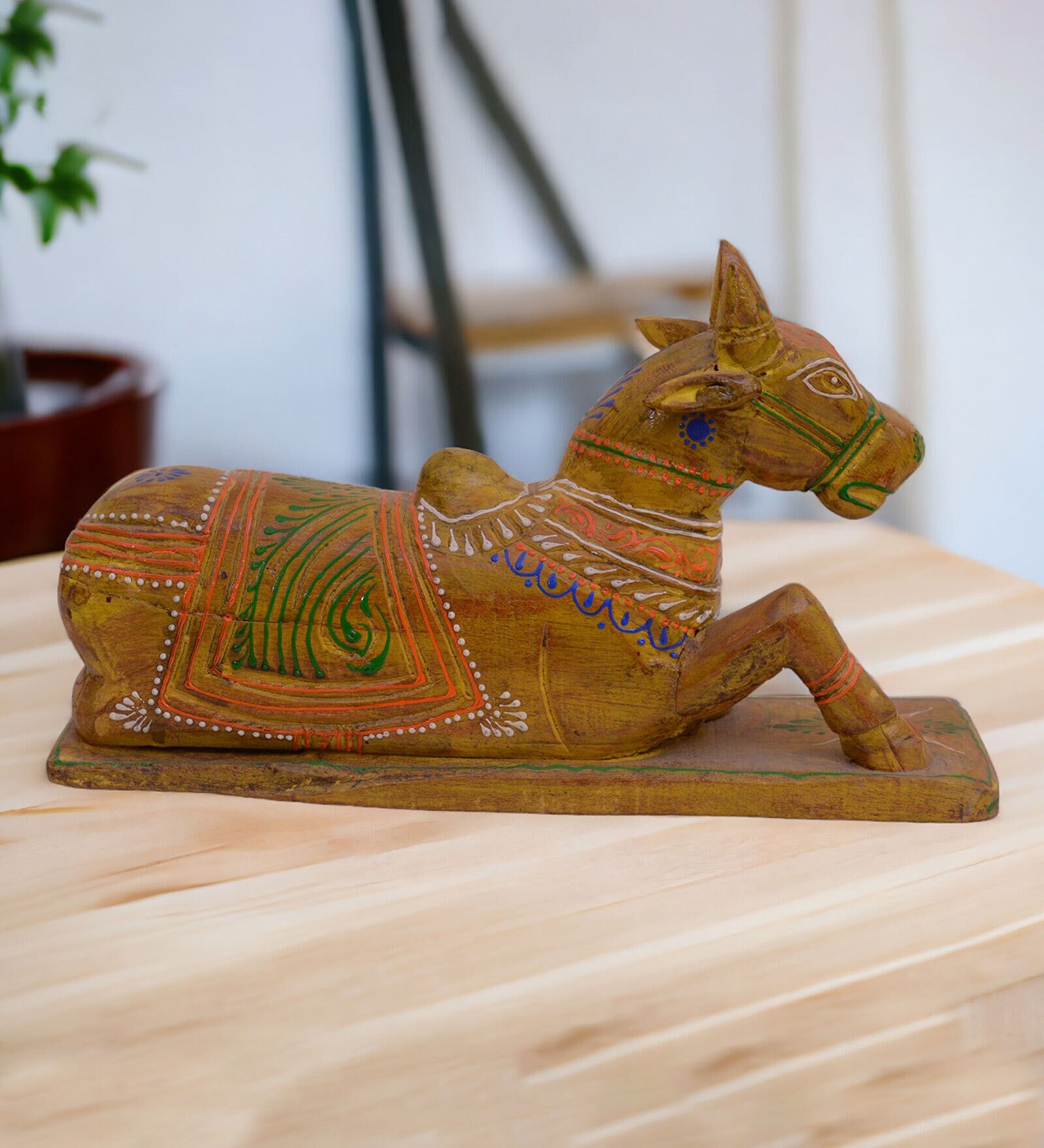 Buy Hand Painted Cow Multicolour Wood Figurine at 21% OFF by B K ...
