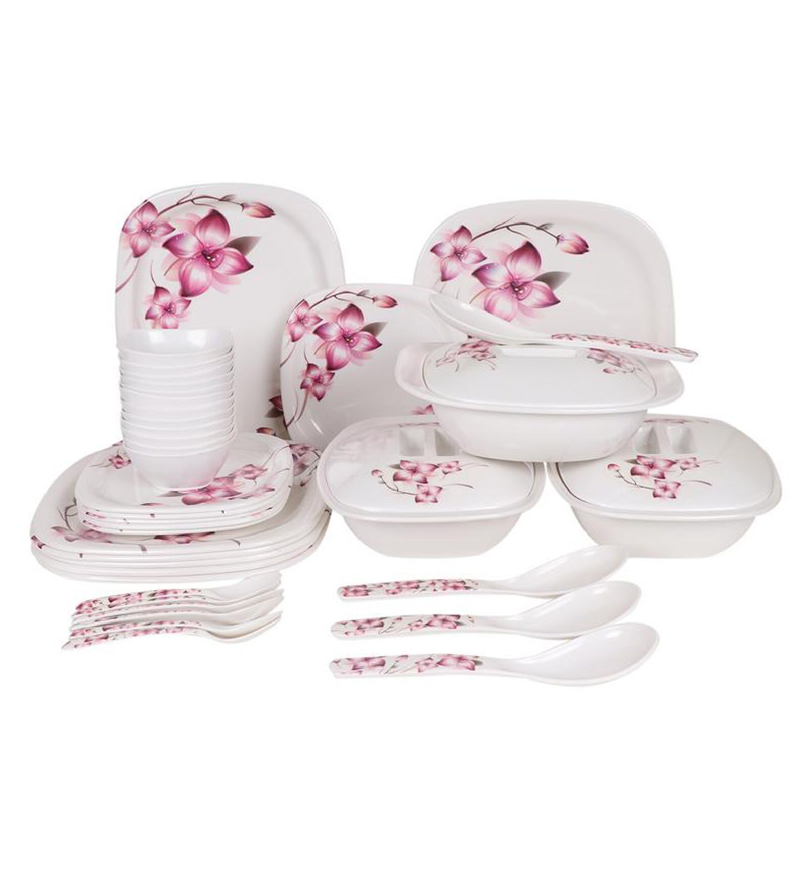 Buy Palm's Melamine Mapple Printed Dinner Set of 38 Online - Melamine Dinner Sets - Melamine ...