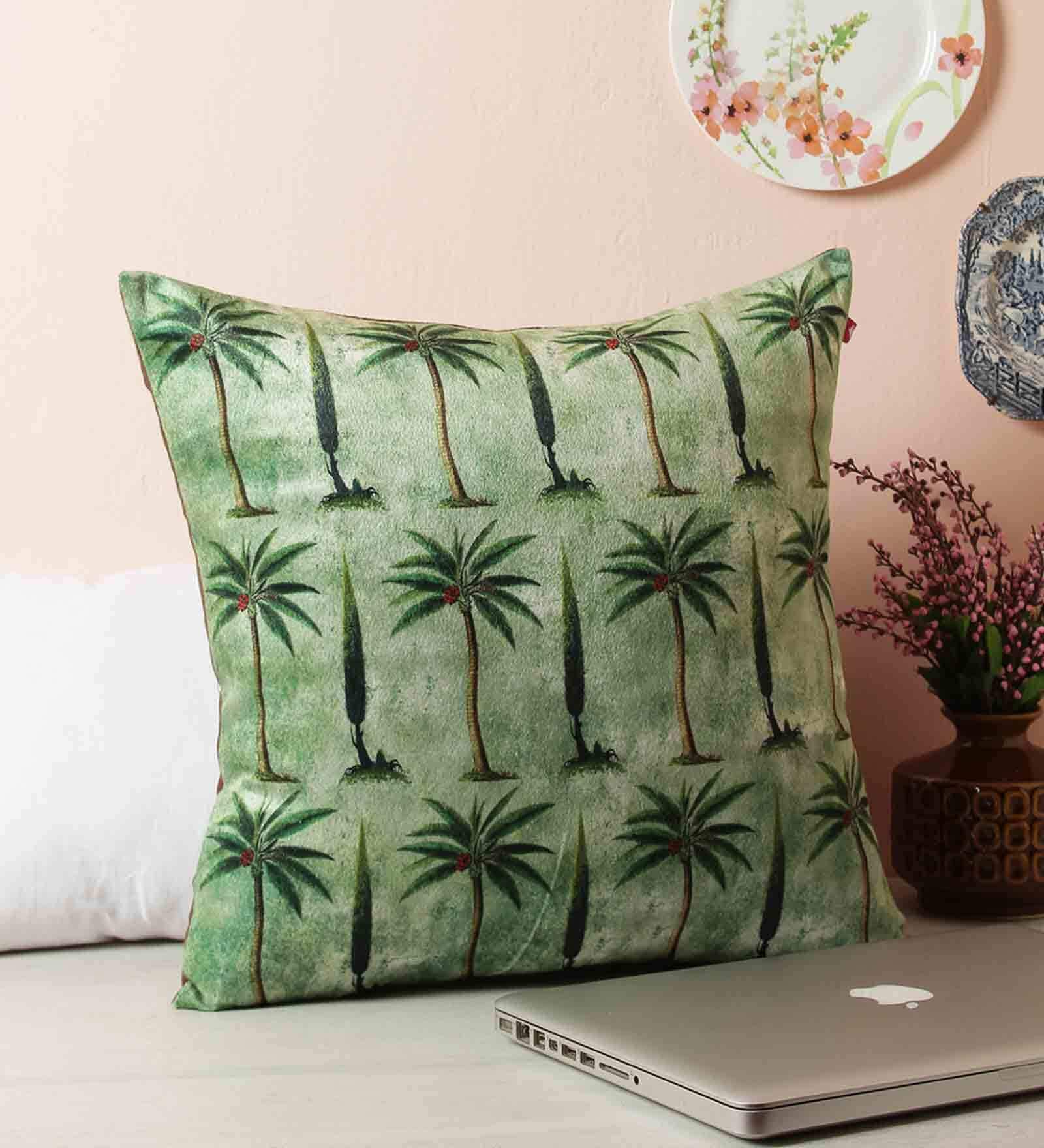 Buy Palmeria Conifer Reiteration Velvet 12x12 Inch Cushion Cover-by ...