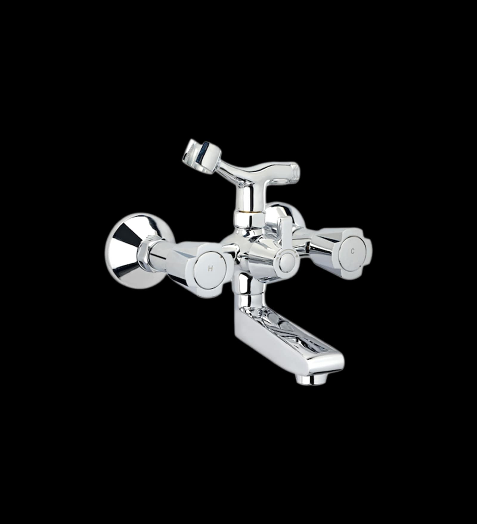 Buy Parryware Diamond Silver Brass Wall Mixer with Crutch Online - Bath ...