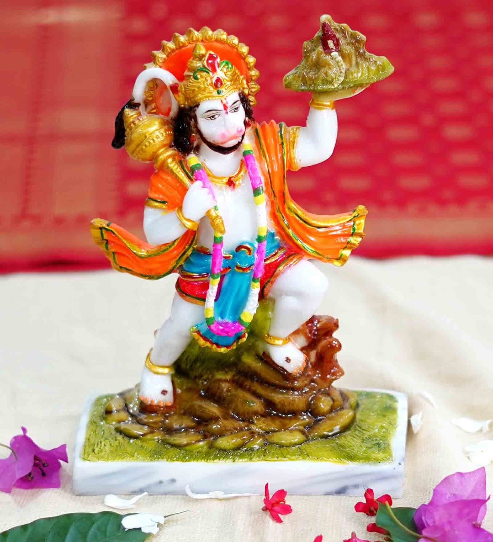 Buy Parvat Hanuman Handpainted Idol at 15% OFF by Chaque Decor | Pepperfry