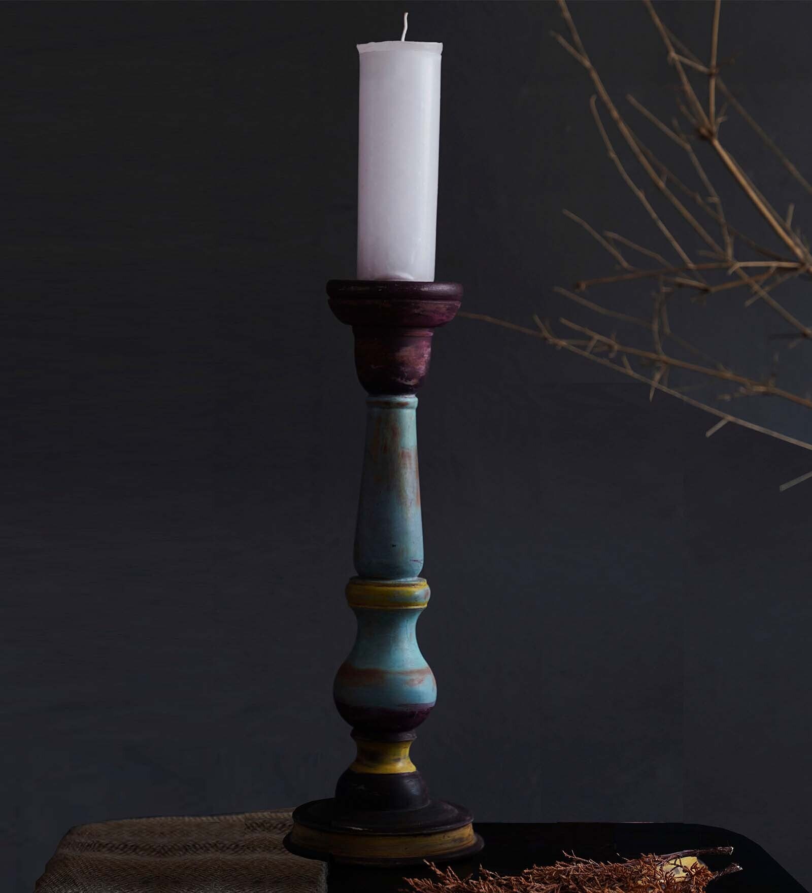 Buy Pastel Period Black Solid Wood Candle Holder at 59% OFF by ...