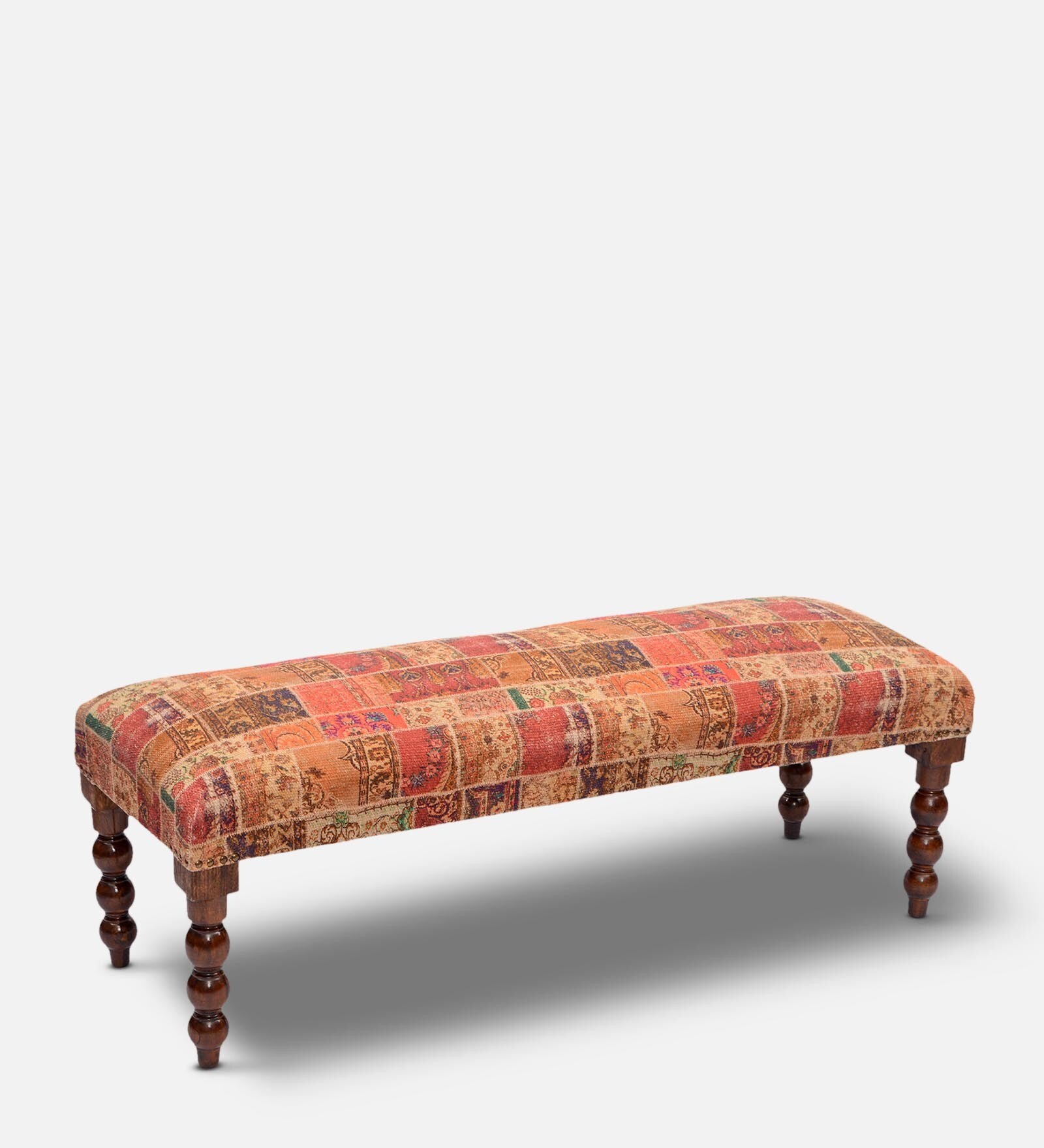 Buy Patchwork Fabric Upholstered Bench In Multi Colour at 35% OFF by ...