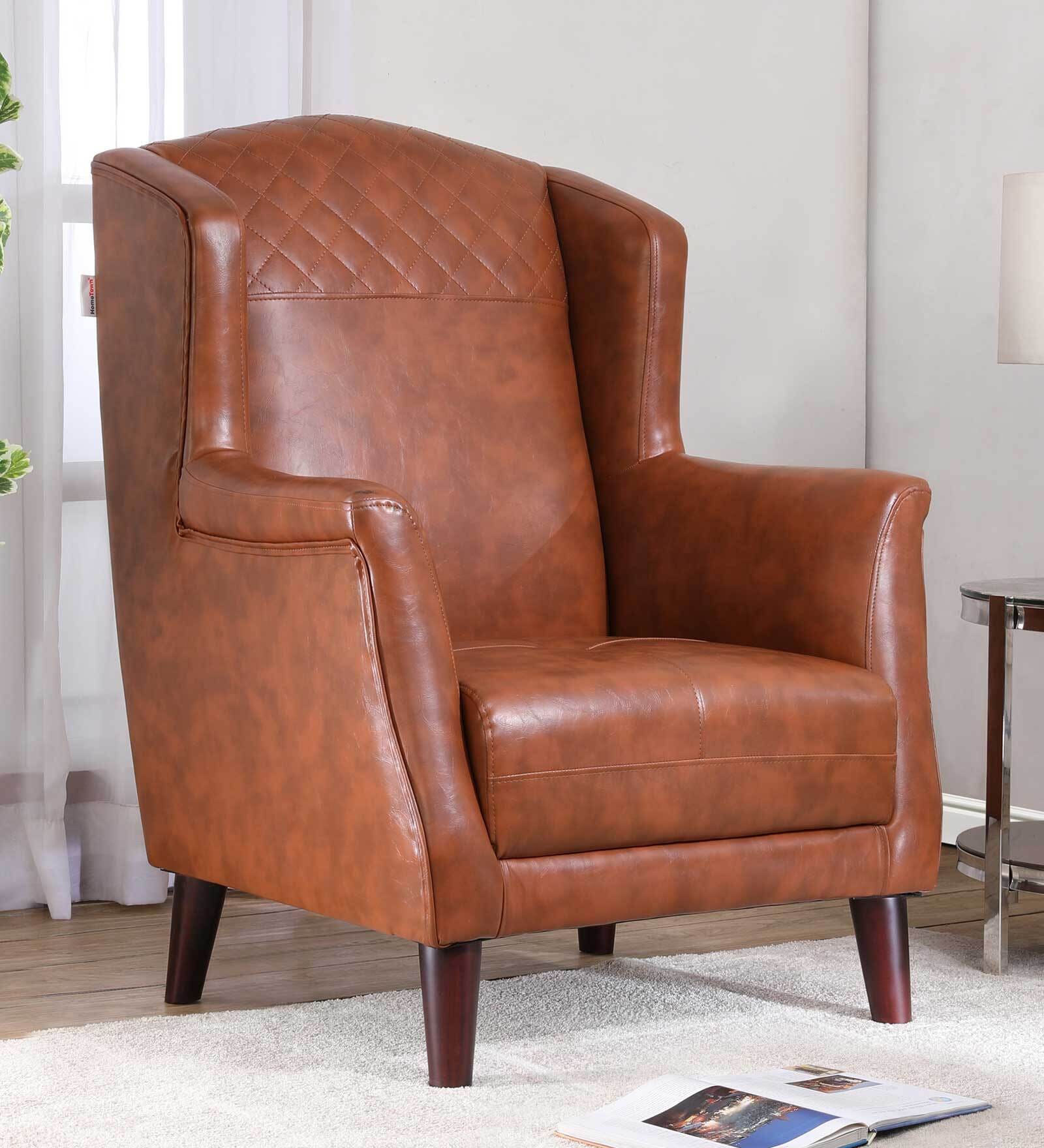 Buy Patrona Fabric Wing Chair in Brown Colour at 65% OFF by HomeTown ...