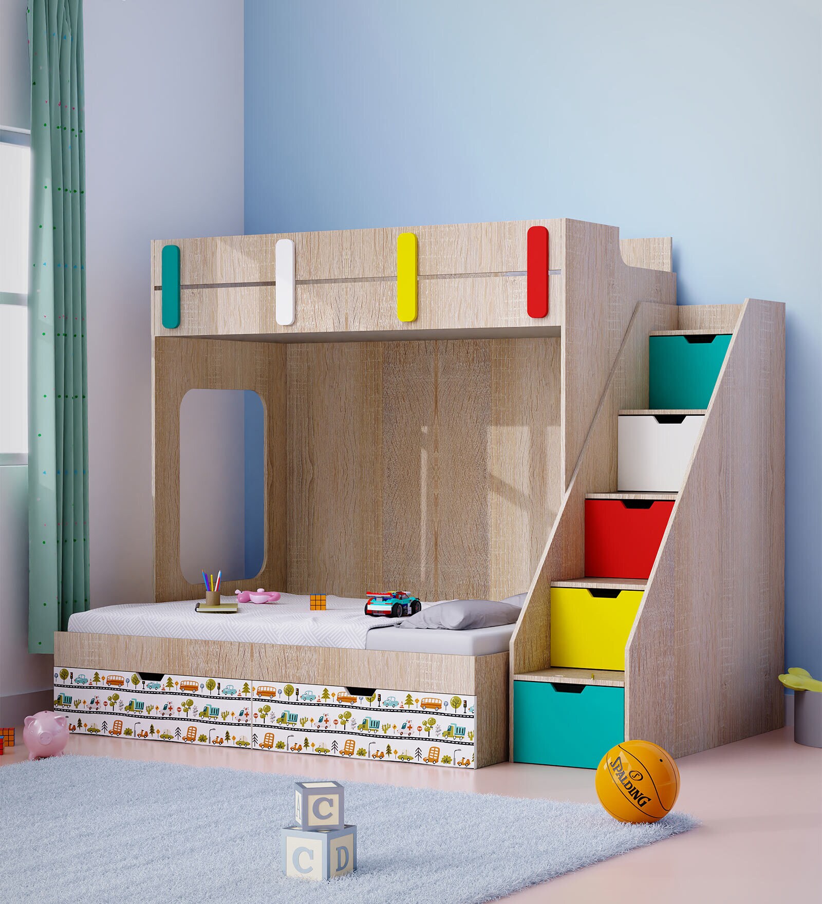 Buy Pattern Dreams Bunk Bed in Oak Colour at 17% OFF by Boingg! - A ...