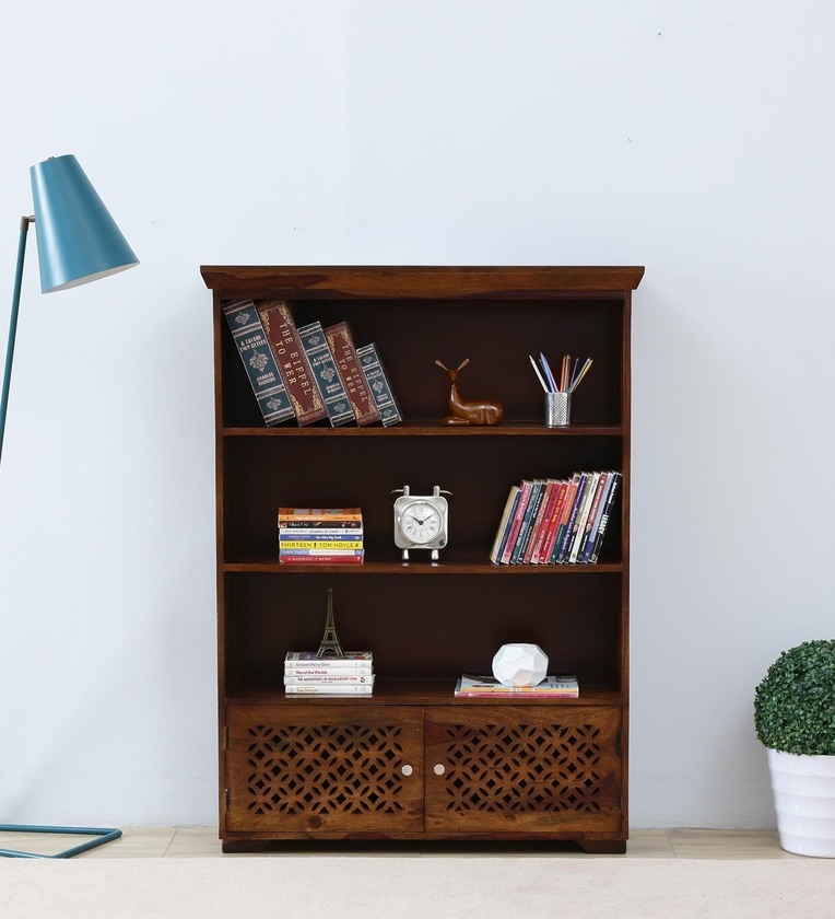 Buy Parnika Solid Wood Book Shelf In Provincial Teak Finish By ...