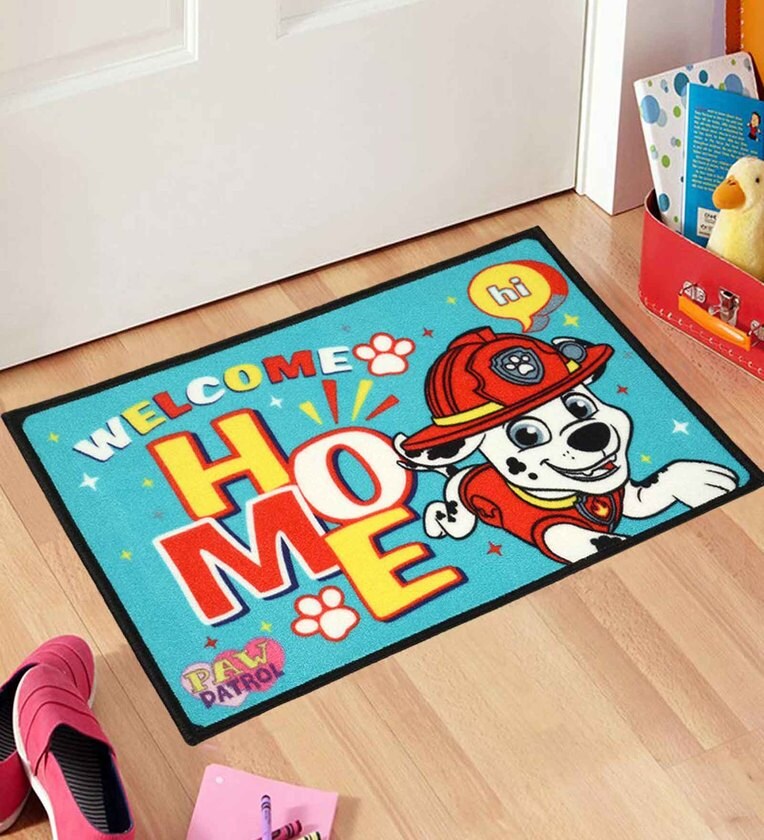 Buy Paw Patrol Themed Door Mat in Blue Colour by Saral Home Online ...