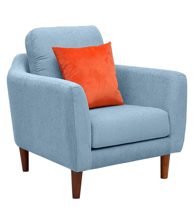 Buy Panache 1 Seater Sofa In Ice Blue Colour By Vittoria Online - Mid ...