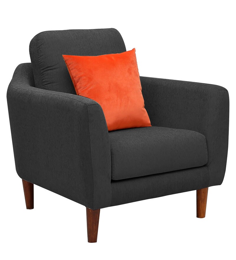 Buy Panache 1 Seater Sofa In Grey Colour By Vittoria Online - Mid ...