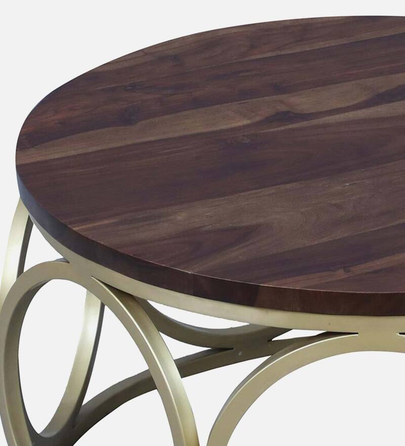 Buy Emerant Metal Coffee Table In Matte Gold Finish By Casacraft Online ...