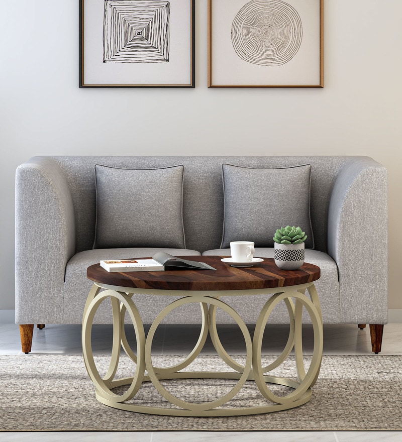 Buy Emerant Metal Coffee Table In Matte Gold Finish By Casacraft Online ...