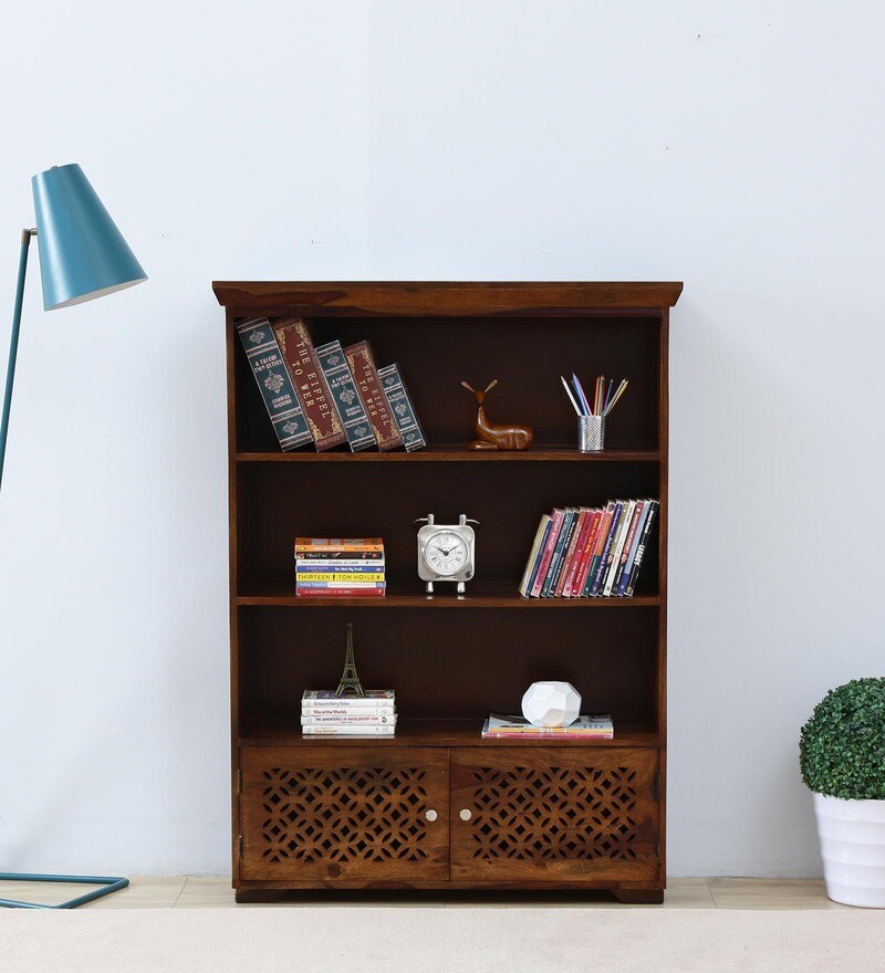 Buy Parnika Solid Wood Book Shelf In Provincial Teak Finish By ...