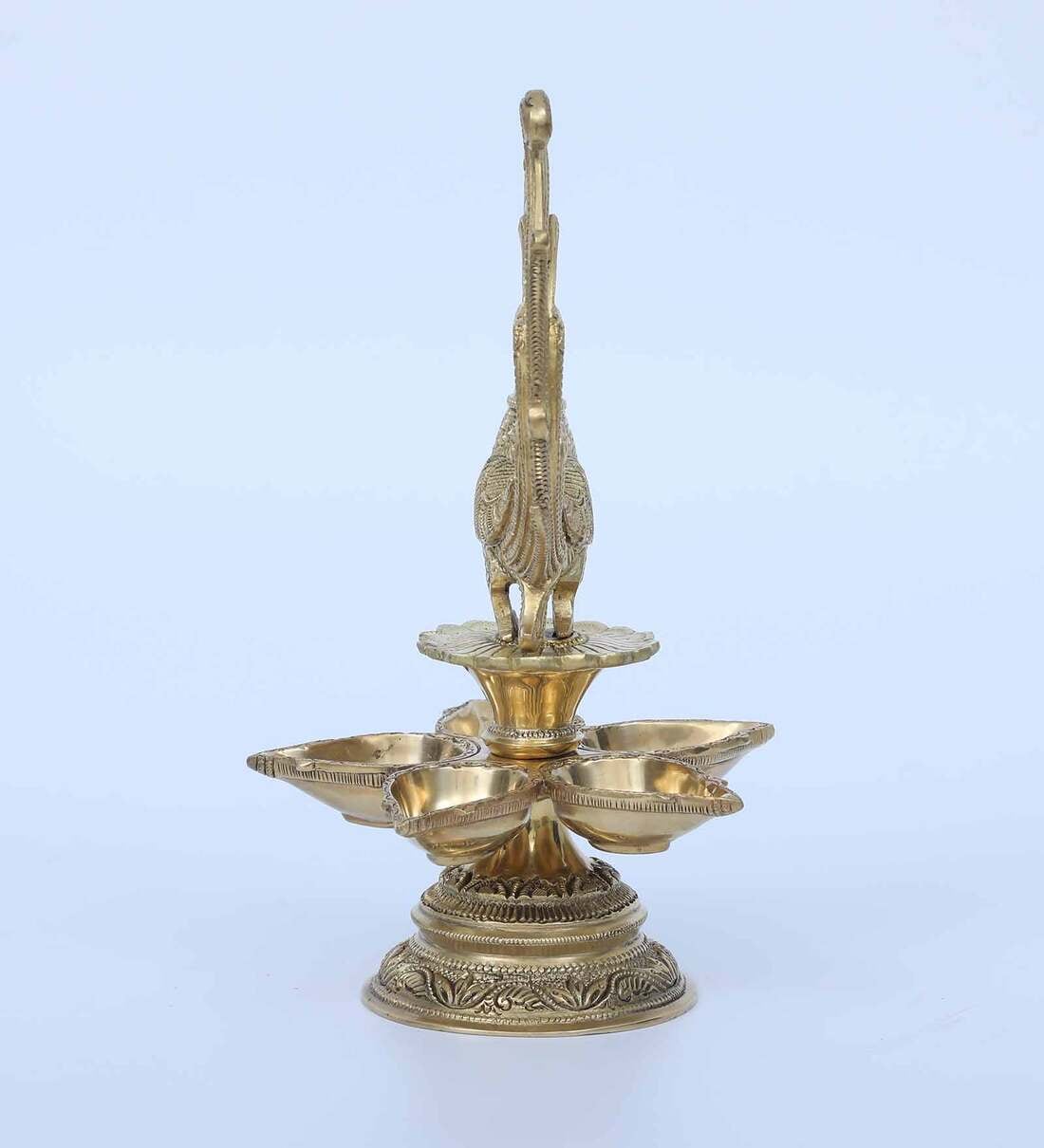 Buy Peacock Pooja Lamp By Rhapsodically Made Online - Diyas - Diyas ...
