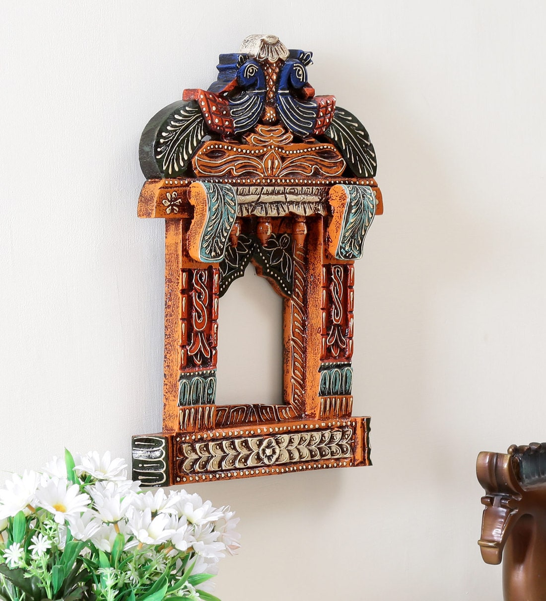 Buy Solid Wood Jharokha in Brown Colour by Designs Craft. Online ...