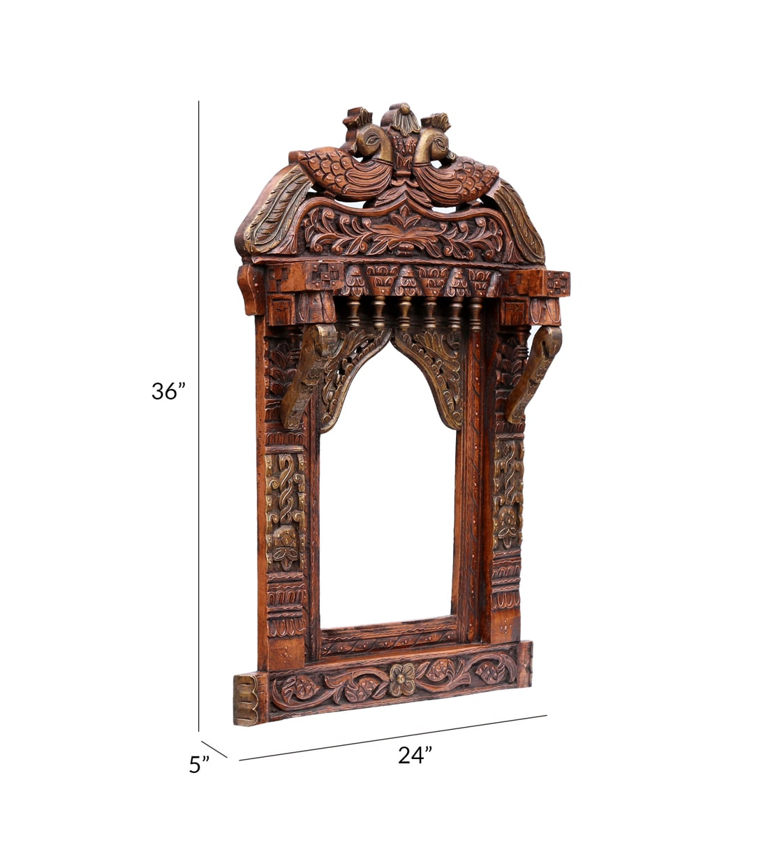 Buy Solid Wood Jharokha in Brown Colour by Designs Craft. Online ...