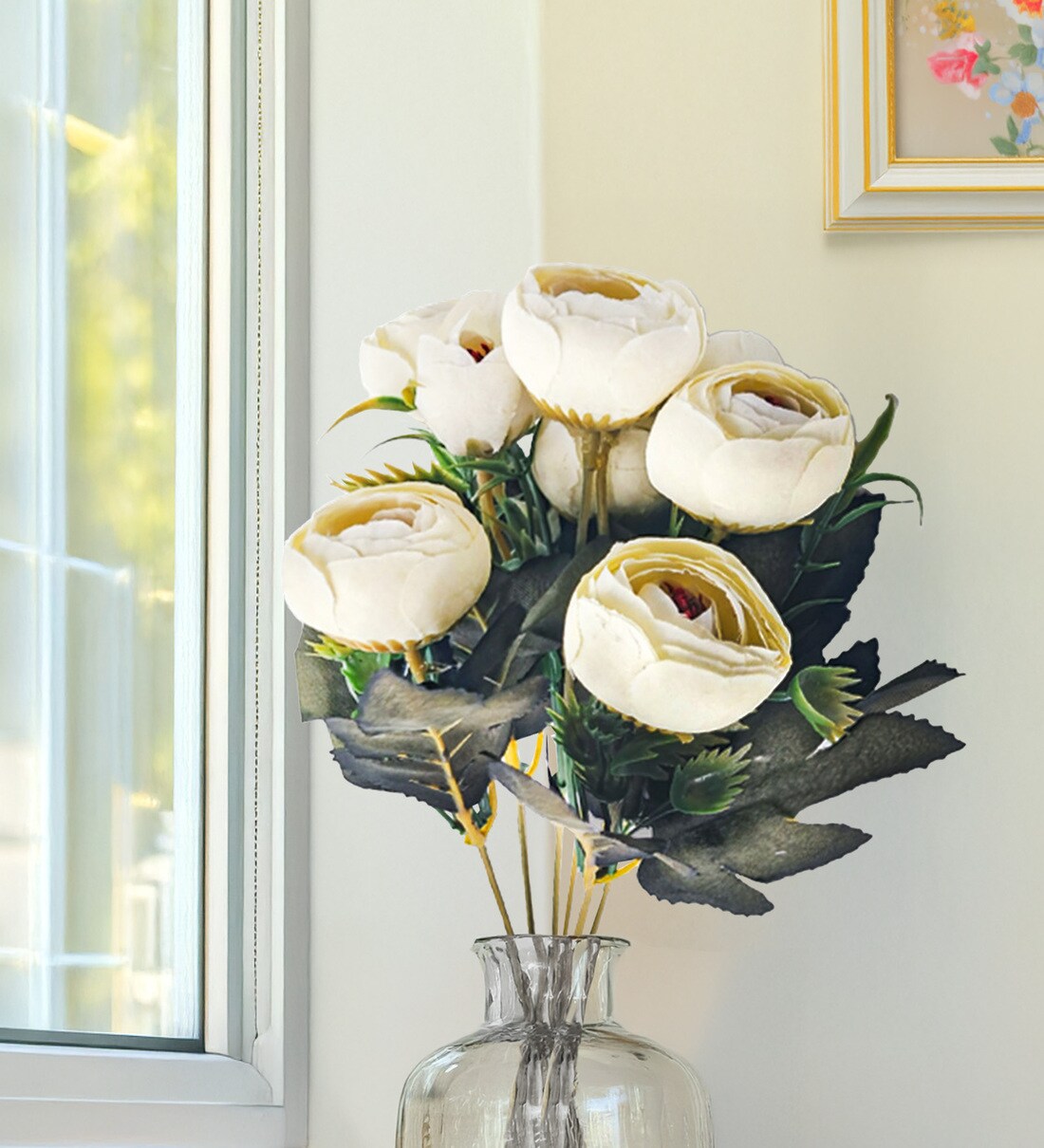 Buy Peony White Plastic Artificial Flower at 25% OFF by 10Club | Pepperfry
