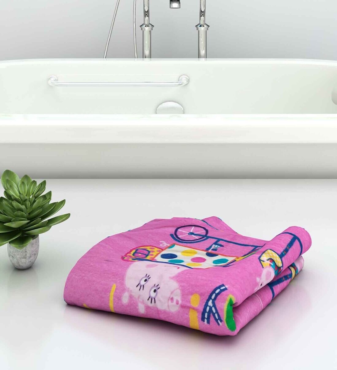 Buy Peppa Pig Funday Pink 350 GSM Cotton Kids Towels at 33% OFF by ...