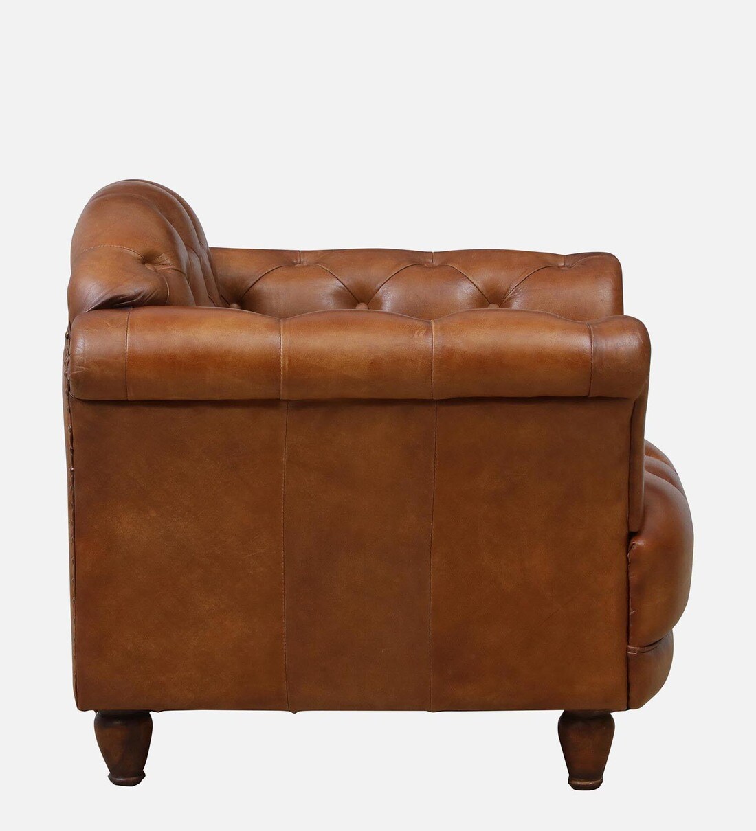 Buy Bunbury Leather 1 Seater Sofa In Antique Tan Colour Online ...