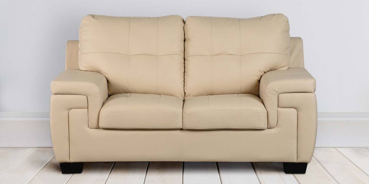 Buy Pedriate Leatherette 2 Seater Sofa in Beige Colour at 26% OFF by ...
