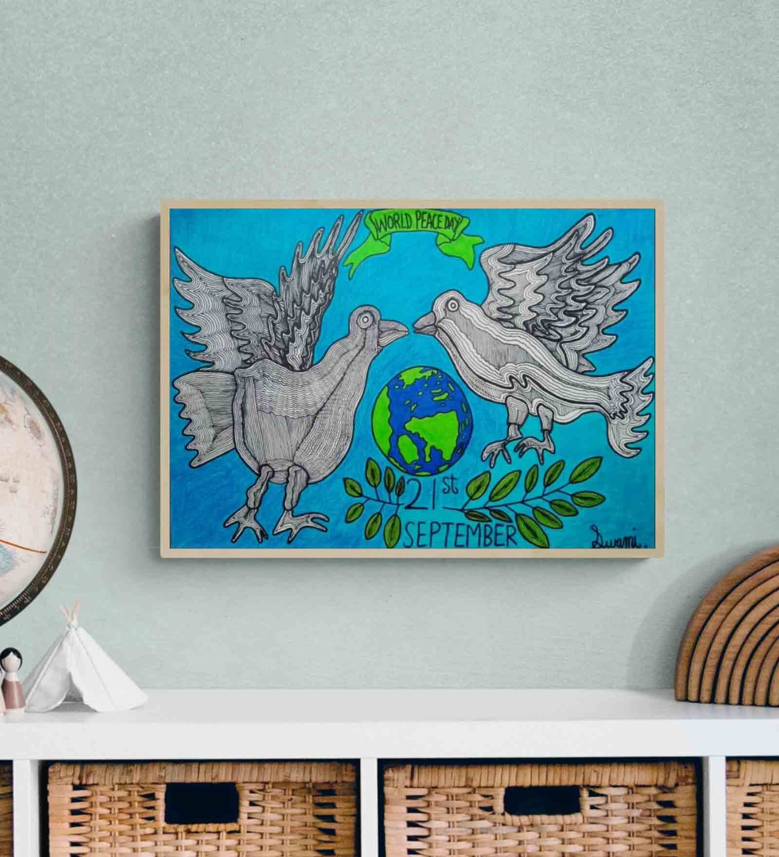 Buy Peace Handmade Crayons & Pastels On Unframed Canvas Painting at 10% ...
