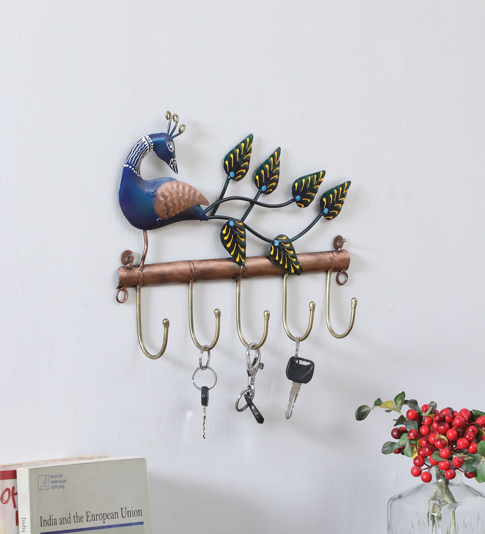 Buy Peacock Multicolour Iron Key Holder at 9% OFF by Jasolika creations ...