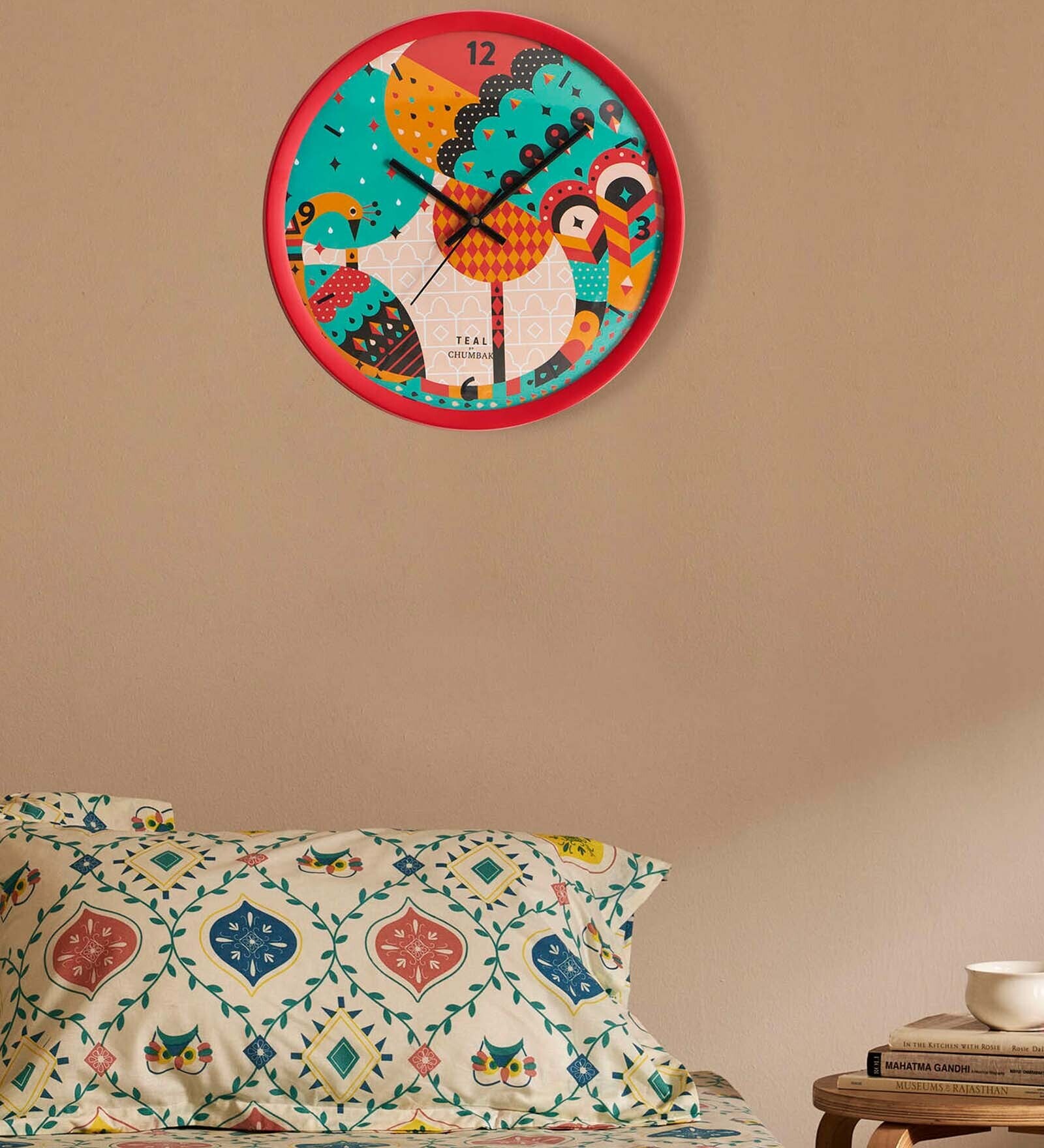 Buy Red Plastic Peacock Pride Modern Wall Clock at 4% OFF by Chumbak ...