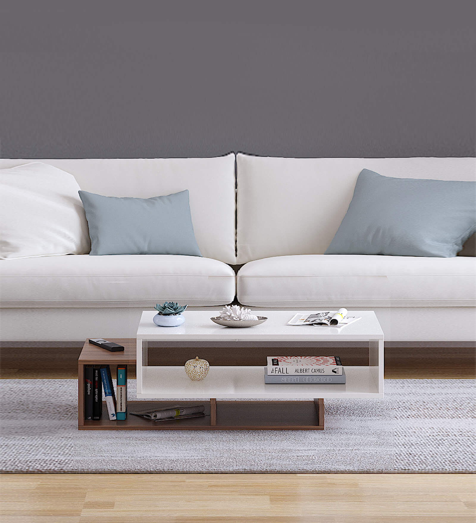 Buy Pearson Coffee Table In Exotic Teak & Frosty White Finish at 50% ...