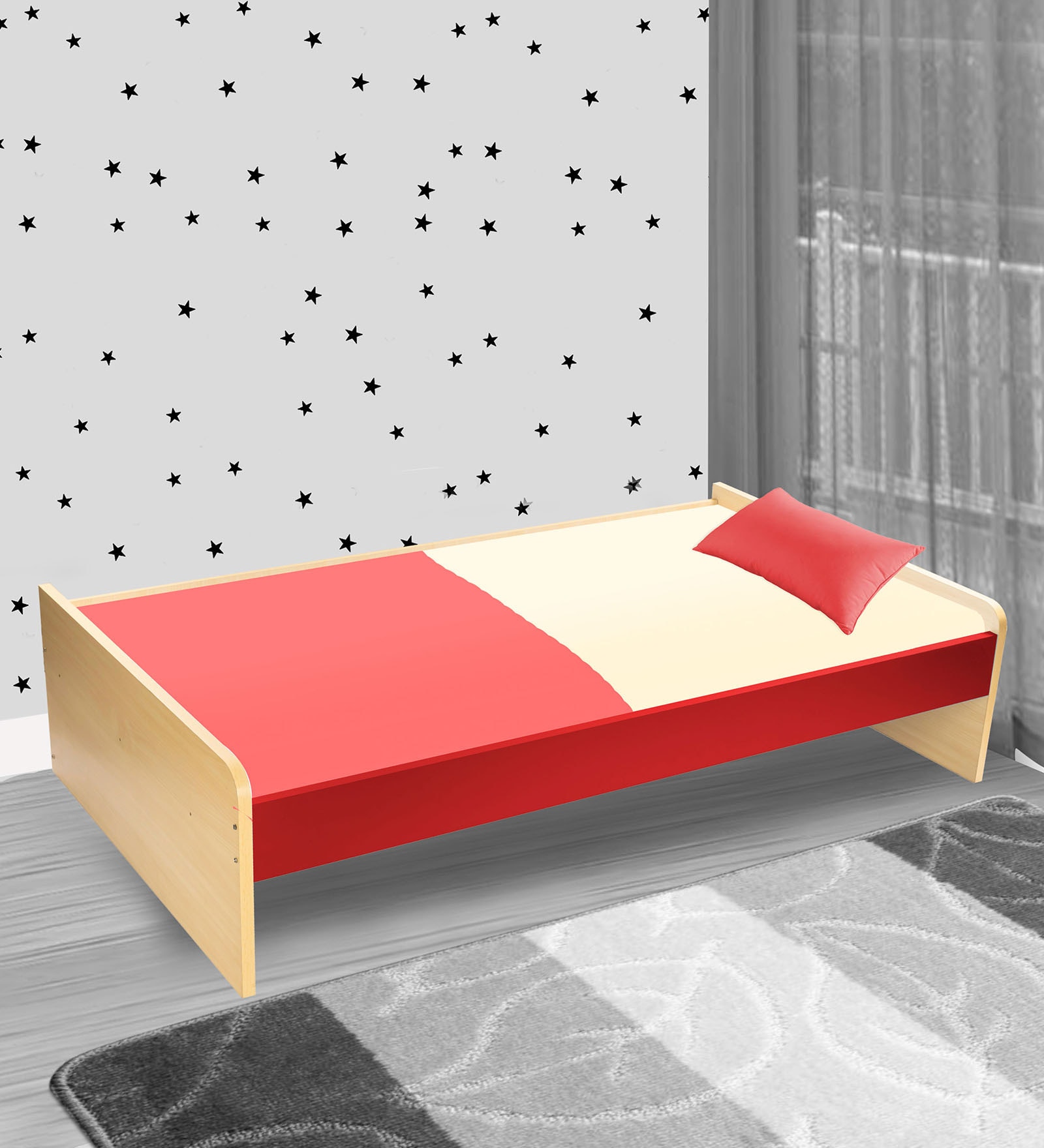 Buy Pearth Kids Bed in Red Colour at 18% OFF by YiPi Online | Pepperfry