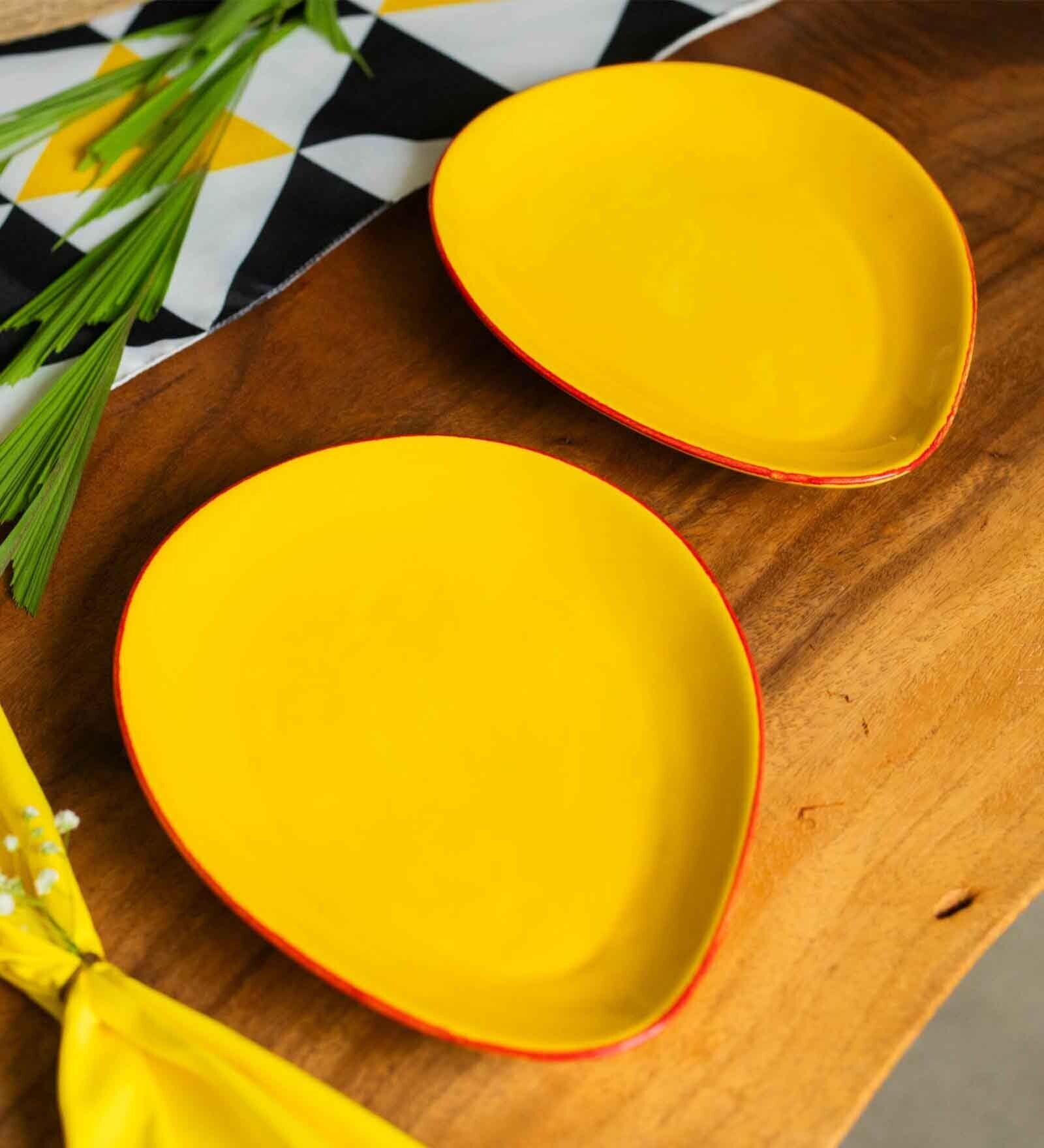 Buy Pebble Dinner Plate - Yellow Set Of 2 at 45% OFF by 10Club | Pepperfry
