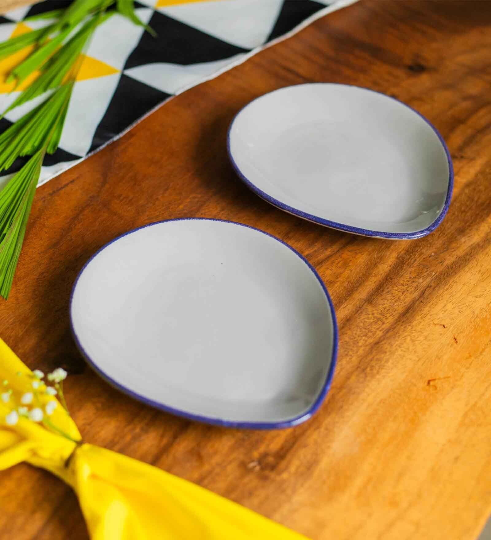 Buy Pebble Side Plate - Grey Set Of 2 at 38% OFF by 10Club | Pepperfry