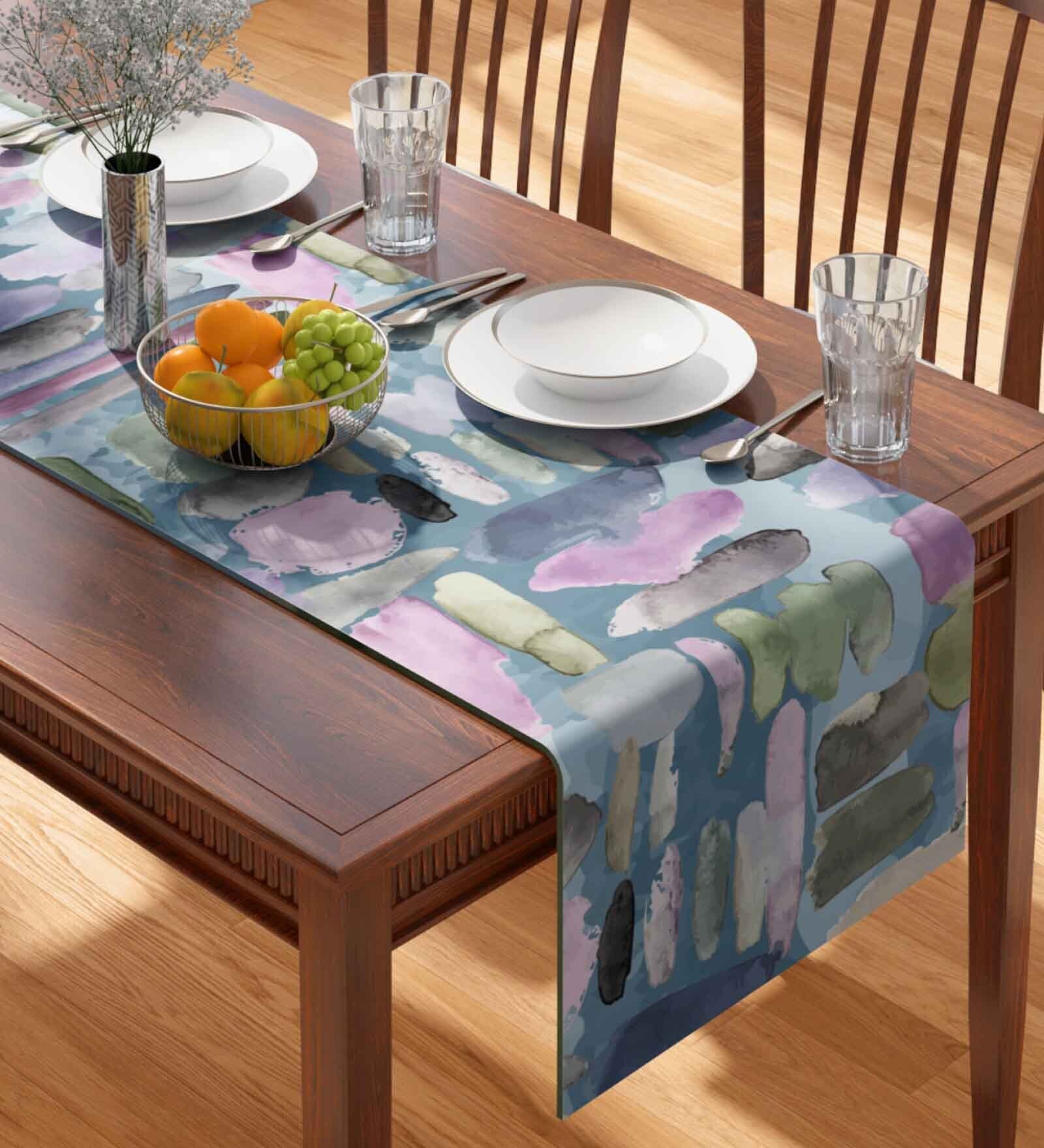 Buy Pebbles (71x13) Blue & Green Cotton Table Runner at 42% OFF by ...
