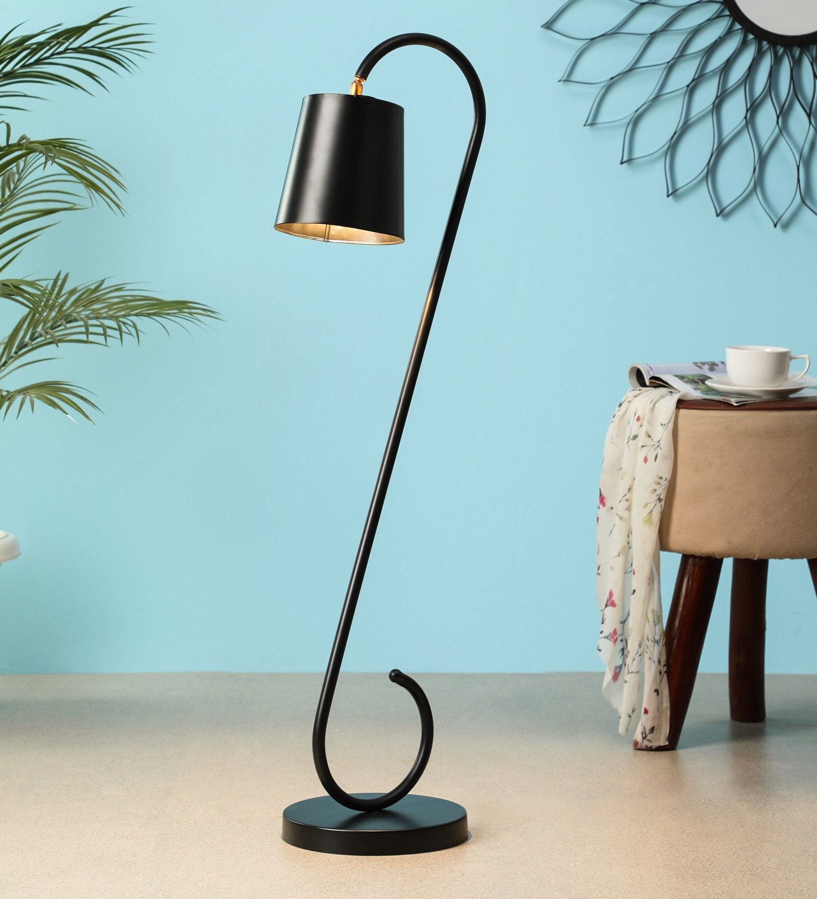 Buy Pecos Black Metal Shade Floor Lamp with Black Base - CasaCraft By ...
