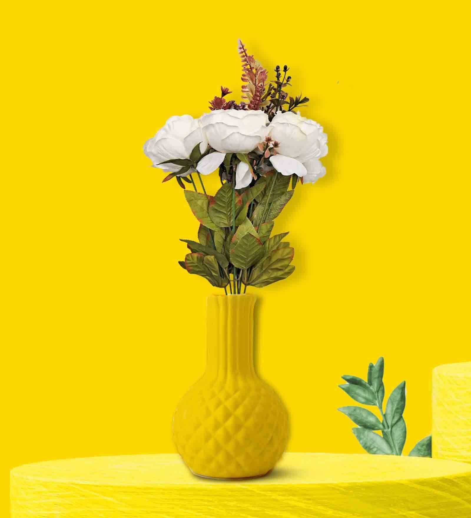 Buy Peonies White Plastic Artificial Flower at 24% OFF by 10Club ...