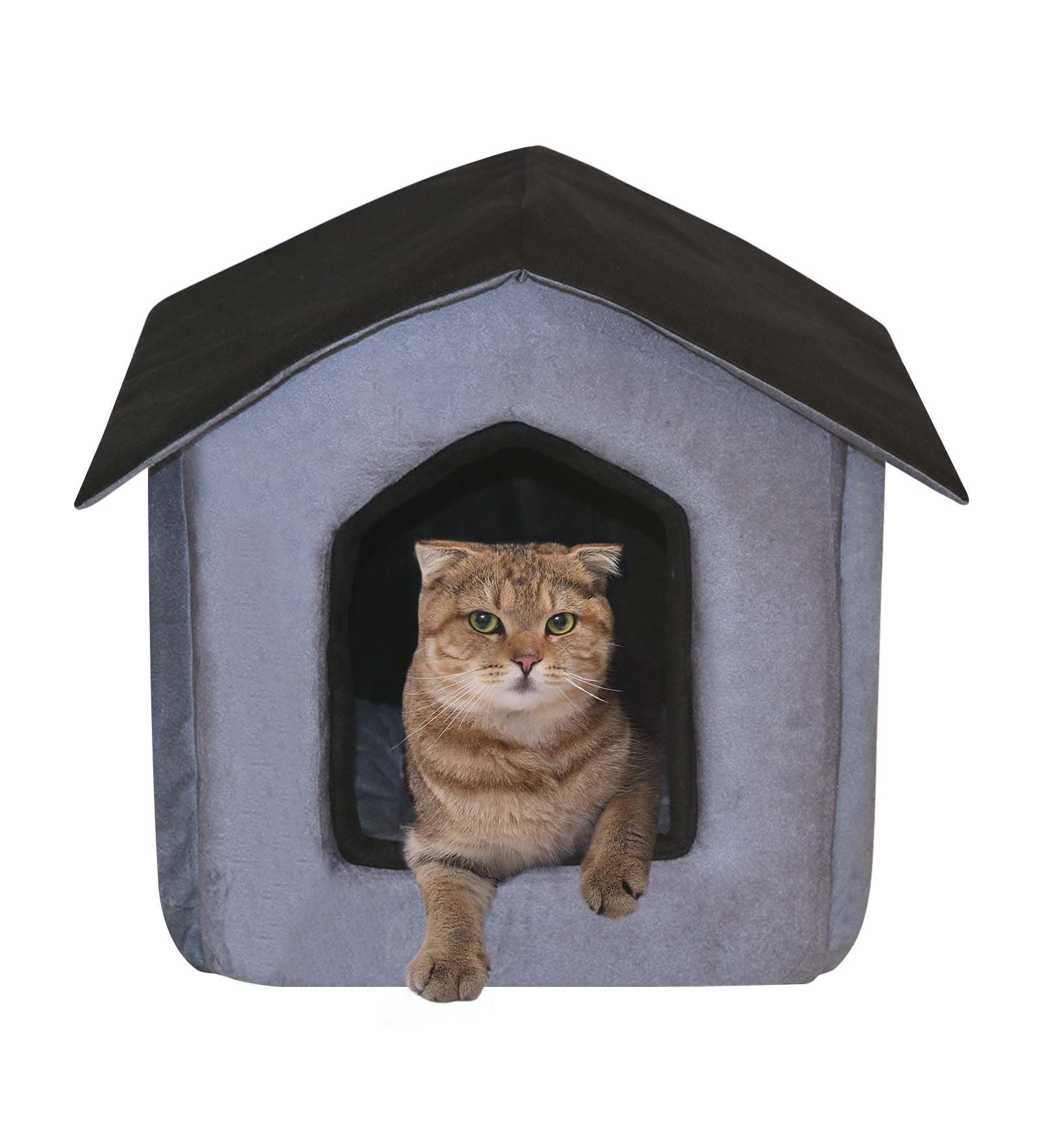 Buy Hut- Large Grey & Black Fabric Pet Hut at 63% OFF by Hiputee ...