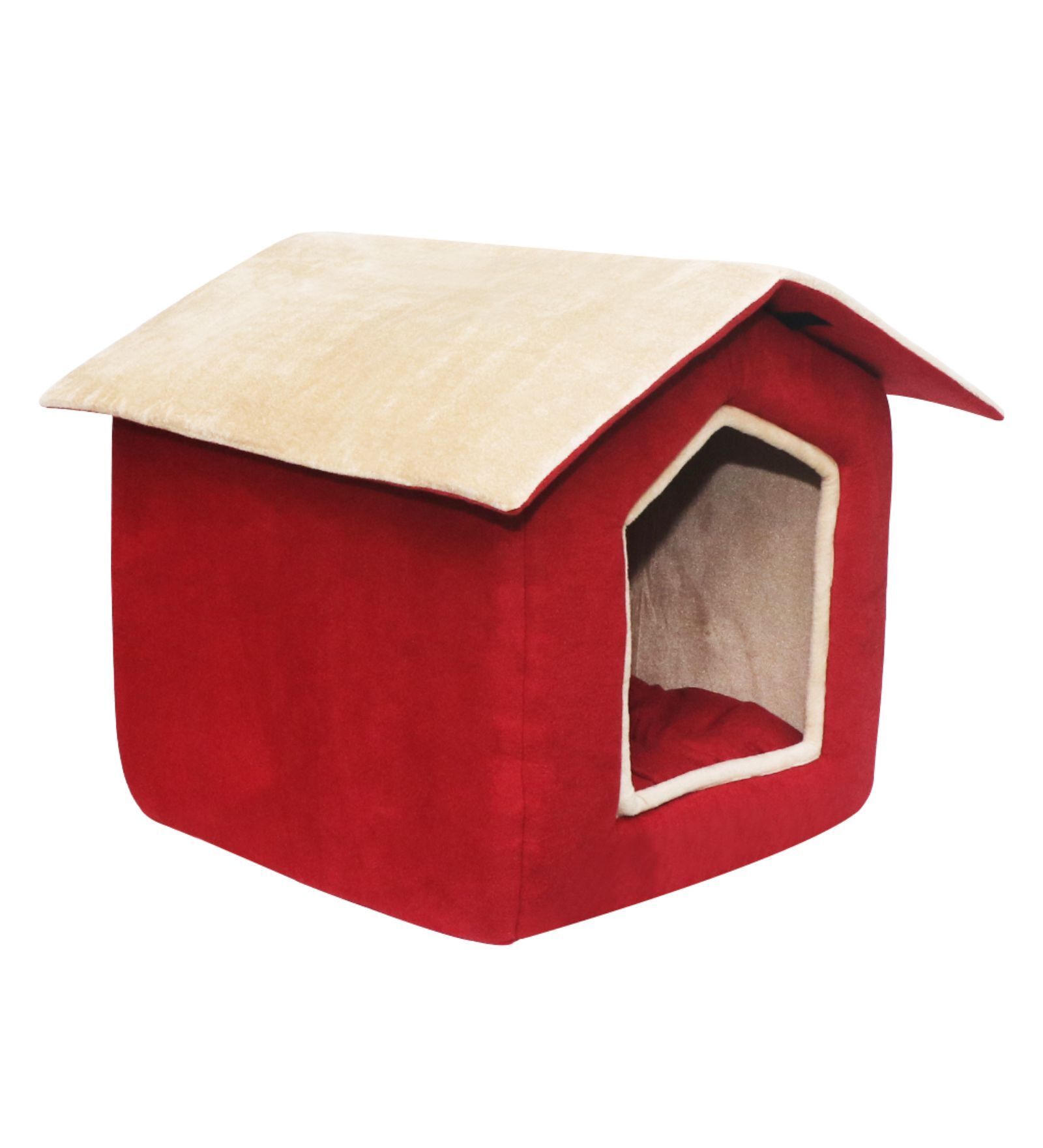 Buy Hut- Large Red & Cream Fabric Pet Hut at 63% OFF by Hiputee | Pepperfry